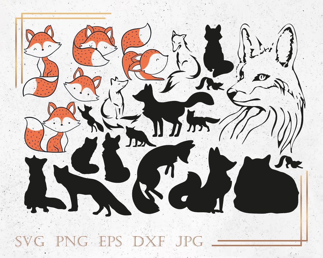 Fox Svg Fox Head Svg Fox Clipart Fox Silhouette Fox Cricut Fox Cut ...