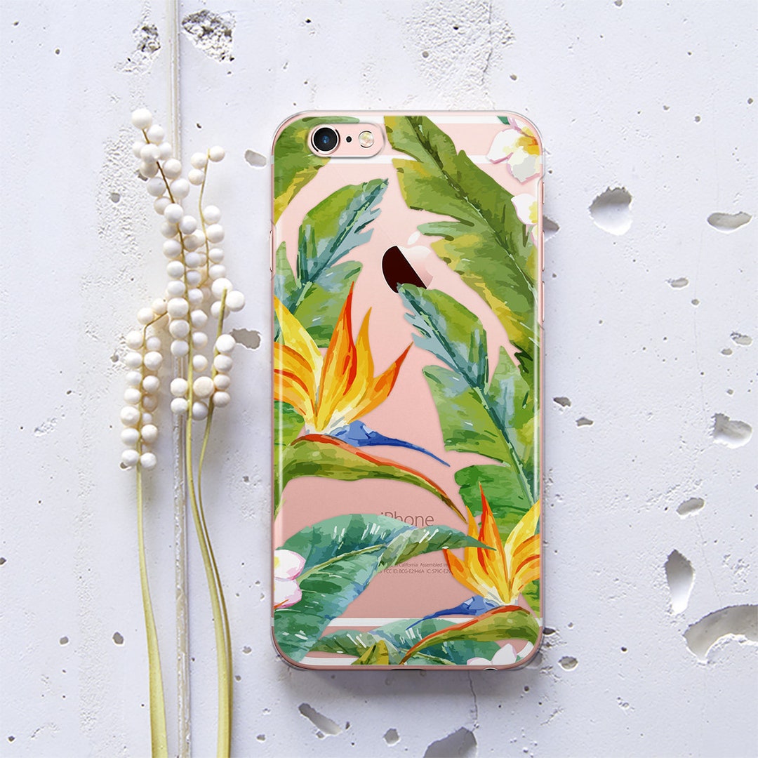 Tropical Leaves Iphone XS Max XR Case Floral Clear Iphone 6s - Etsy