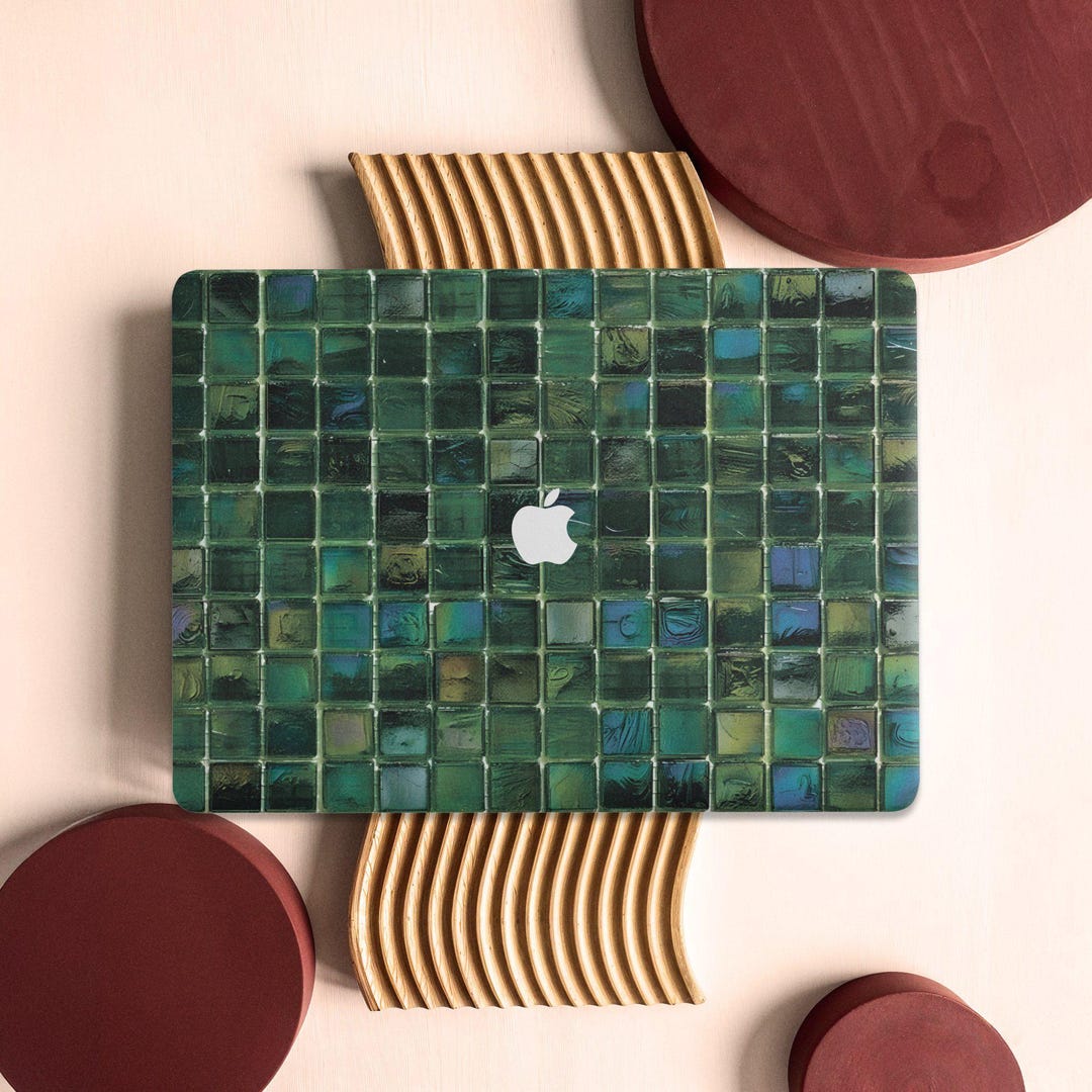 Green MacBook Case With Unique Mosaic Design Laptop Protector for Apple ...
