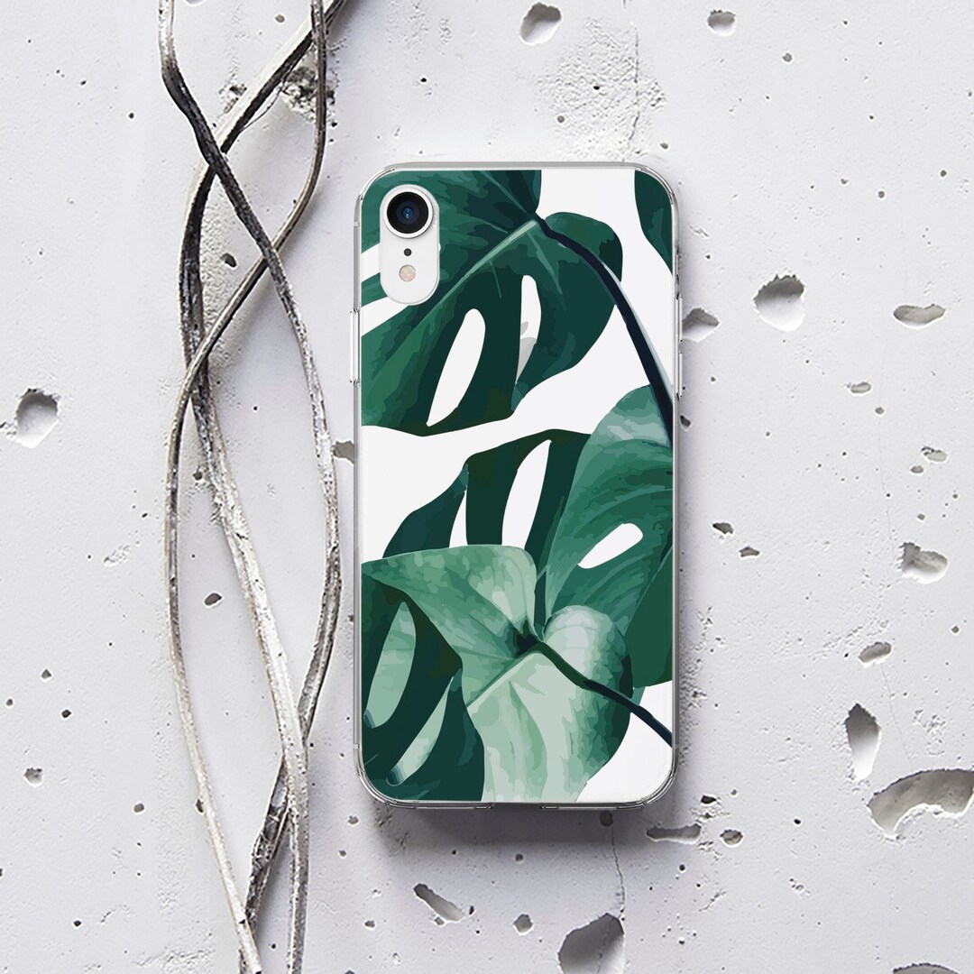 Leaf iPhone X XR Clear Monstera Leaves iPhone XS Max Case Floral Phone ...