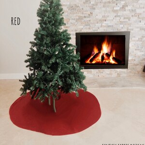 Red Tree Skirt, Christmas Tree Skirt, Tree Skirt, Red Velvet Tree Skirt ...