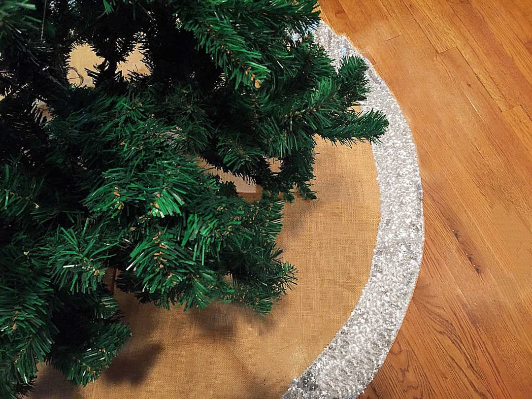 Christmas Tree Skirt, Silver Sequin Tree Skirt, Burlap Tree Skirt, Gold ...