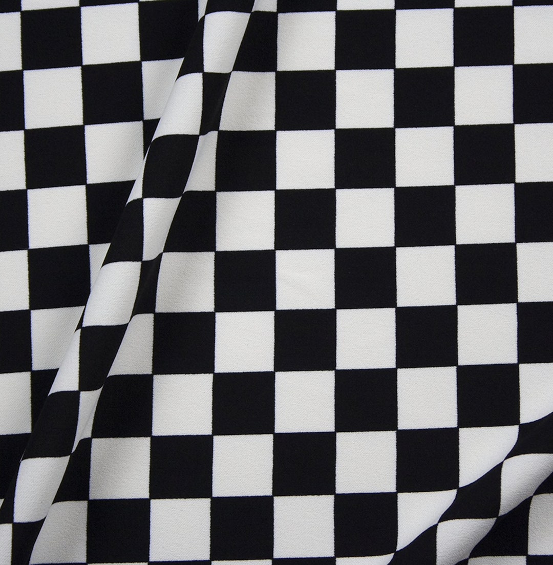Black and White Checkers Fabric, Checkers Cotton, Fabric by the Yard ...