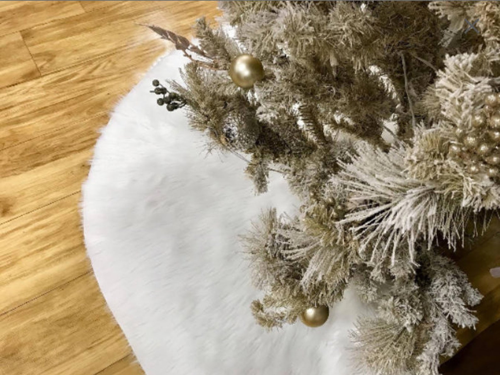 White Christmas Tree Skirt Tree Skirt Faux Fur Christmas - Etsy