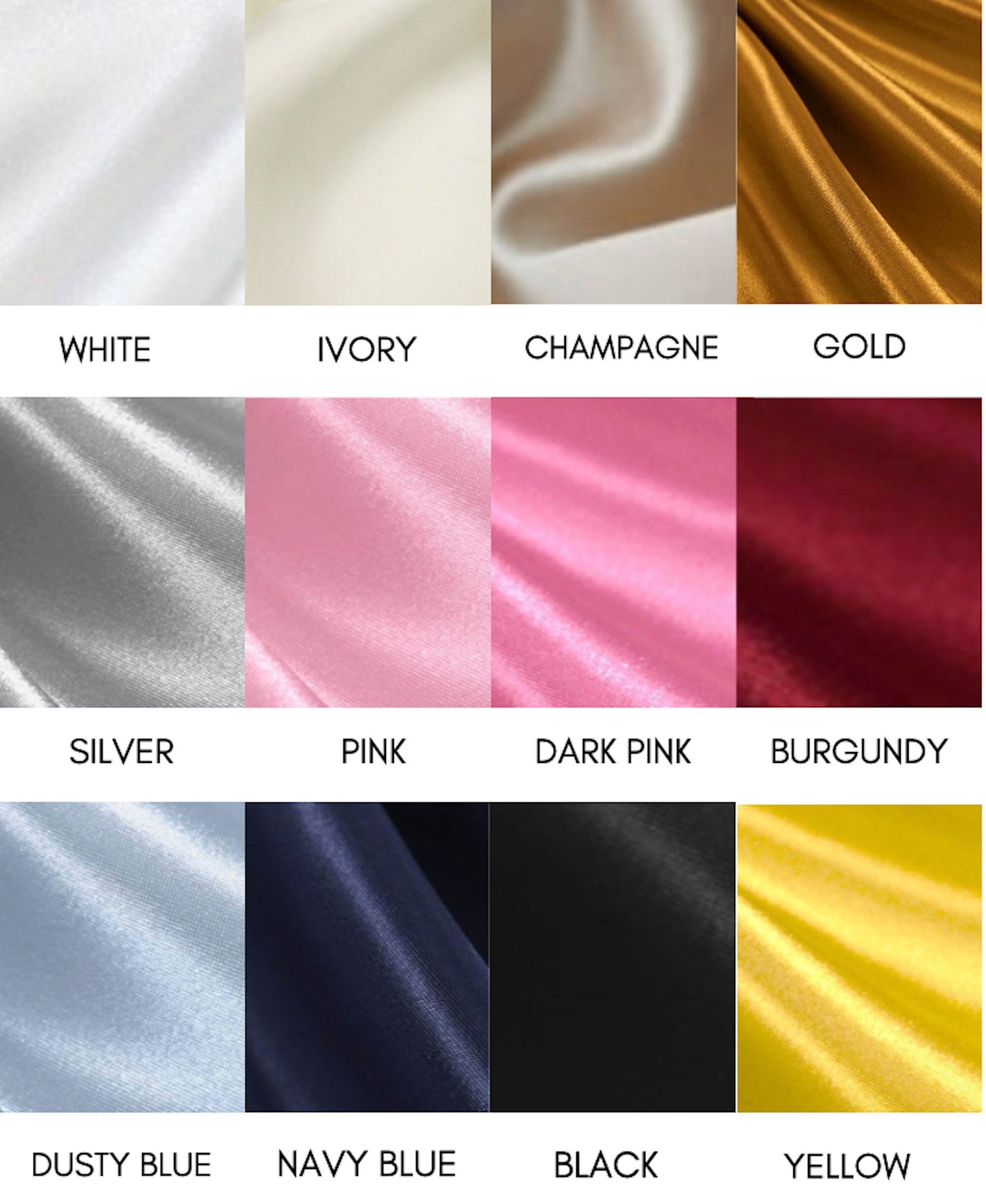 Matte Satin Lamour Sample, Satin Color Swatch, Custom Satin Curtains ...