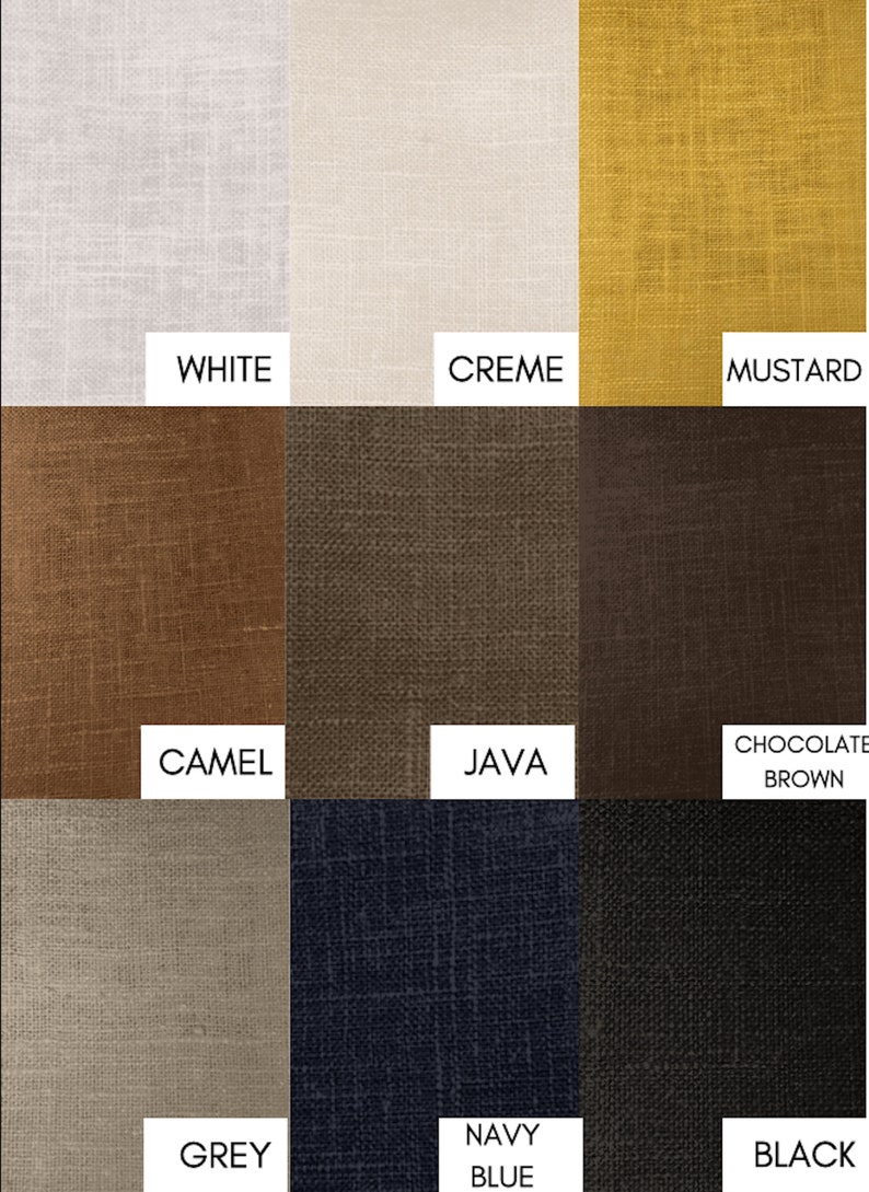 Linen Sample, Linen Color Swatch, Custom Linen Curtains Color Selection ...