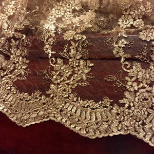 SALE!! Gold Embroidered Lace Table Runner, Gold Tablecloth, Table ...