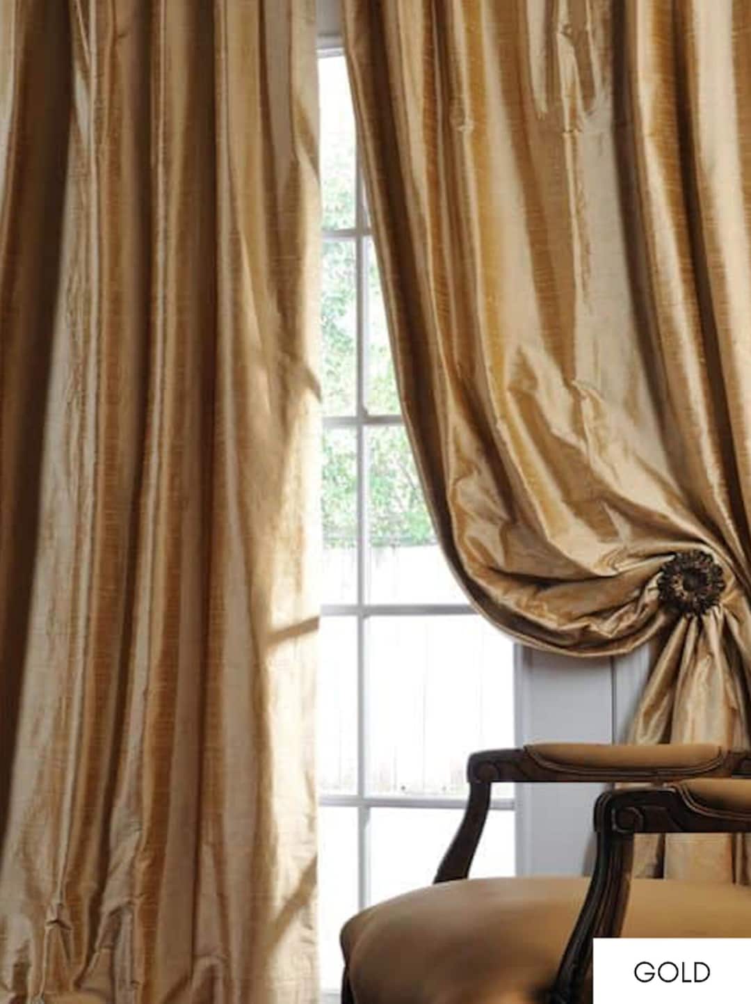 Silk Window Treatments, Silk Curtain Panels, Silk Drapes, Drapery, Raw ...