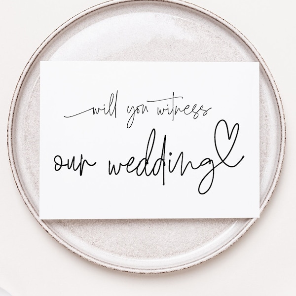 Thank You for Being My Witness Wedding Card - Etsy