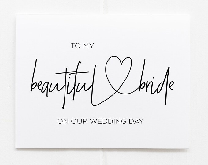 To My Beautiful Bride on Our Wedding Day Simple Wedding | Etsy