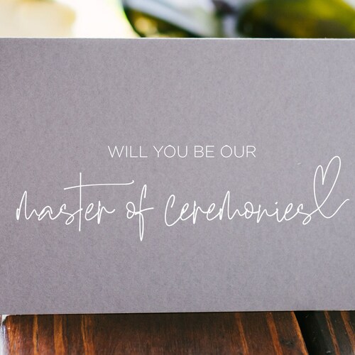 Will You MC at Our Wedding Card Master of Ceremonies Card - Etsy Australia