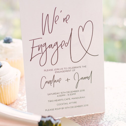 Elegant Engagement Party Invitation We're Engaged Invite | Etsy