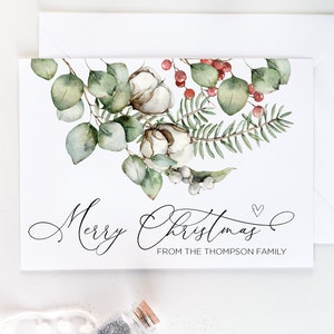 Merry Christmas Cards, Rustic Holiday, Personalized Christmas, Custom ...