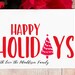 Red Happy Holidays Christmas Cards Holiday Personalized Card - Etsy