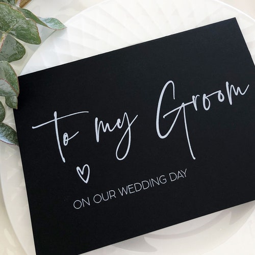 Black and White to My Groom Card Groom Card From Bride to - Etsy