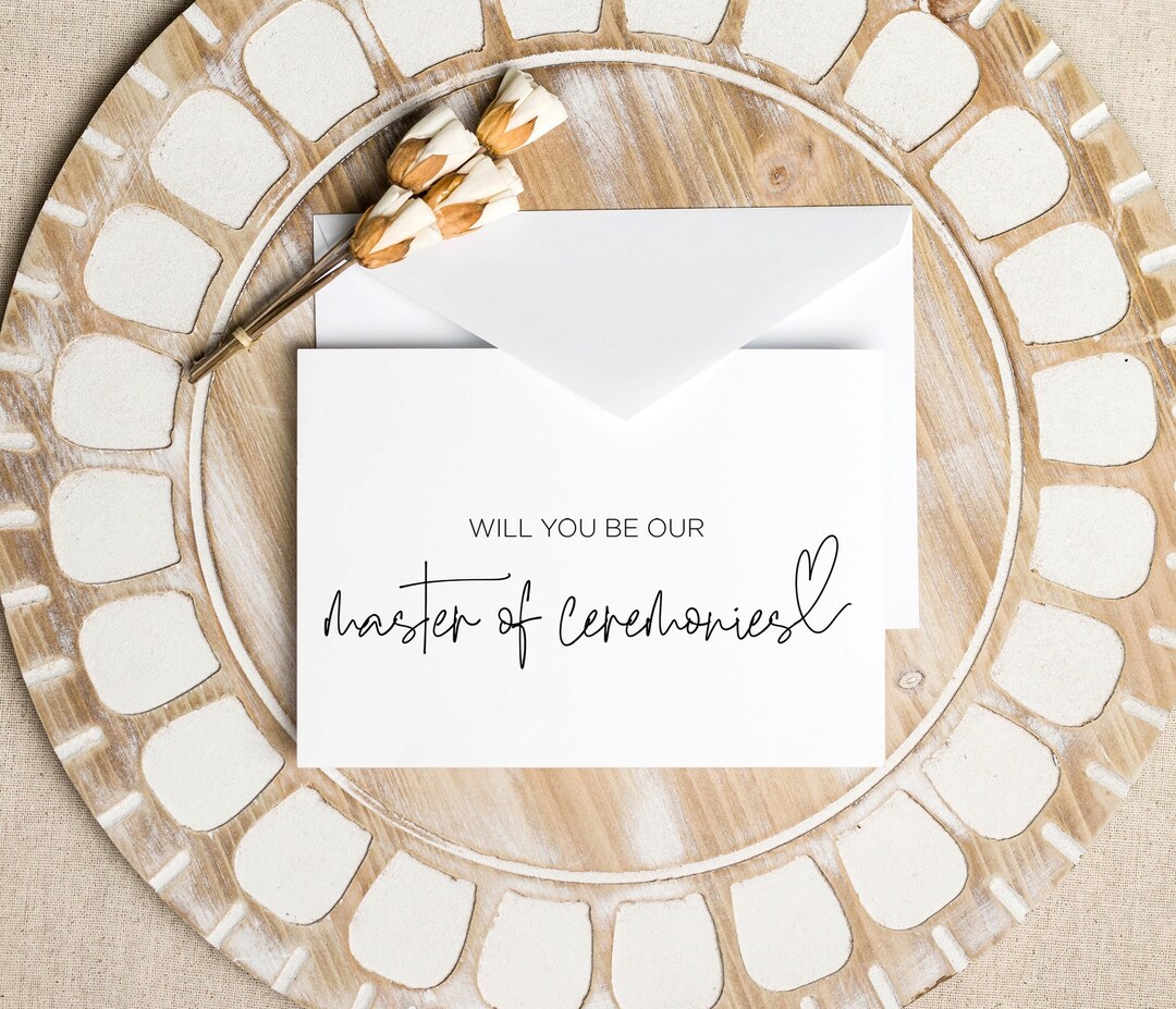 Will You Be Our Master of Ceremonies, Black and White Modern Wedding ...