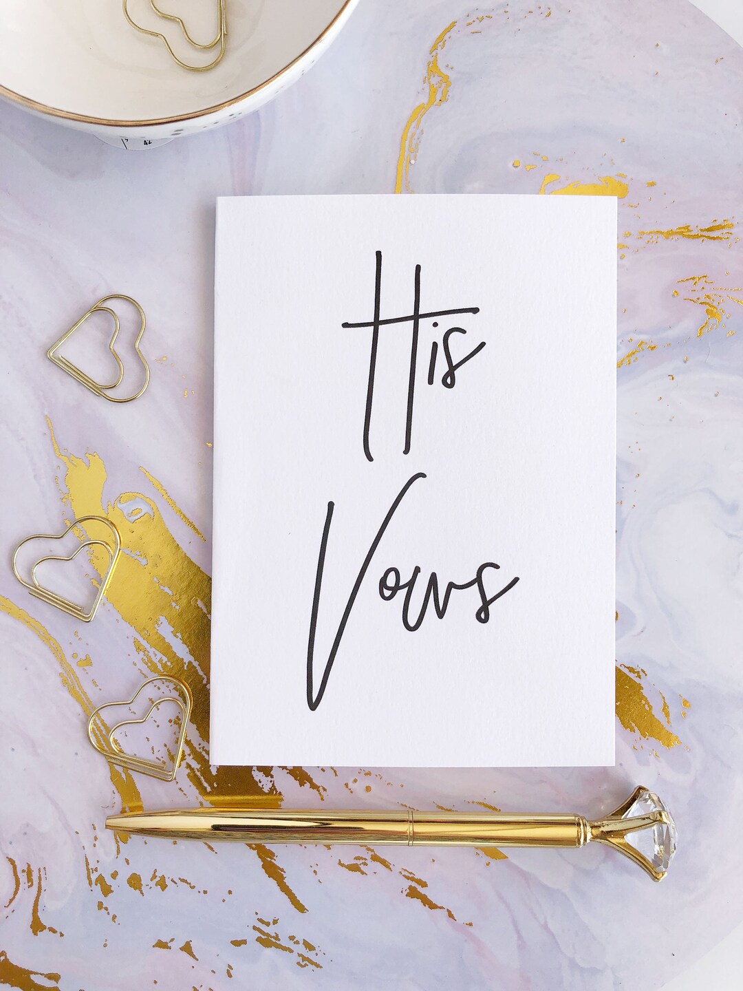 Wedding Vow Keepsake, Cards for Bride and Groom, His and Her Wedding ...