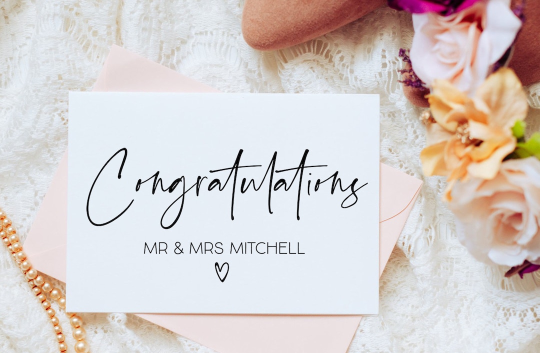 Custom Congratulations to the New MR & MRS Wedding Card, Bride and ...