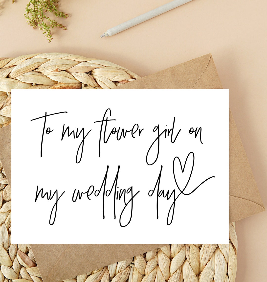To My Flower Girl on My Wedding Day Card, Thank You Card, Flowergirl ...