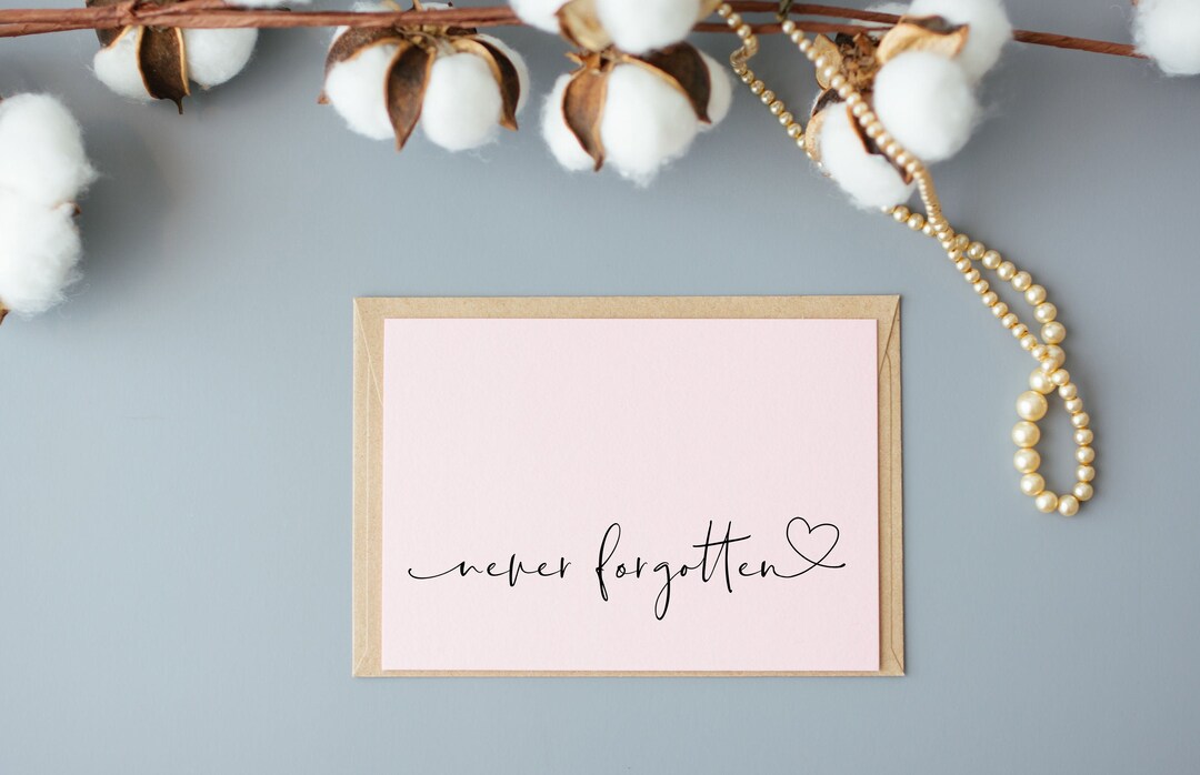 Pink Sympathy Greeting Card, Bereavement, Condolence, Never Forgotten ...