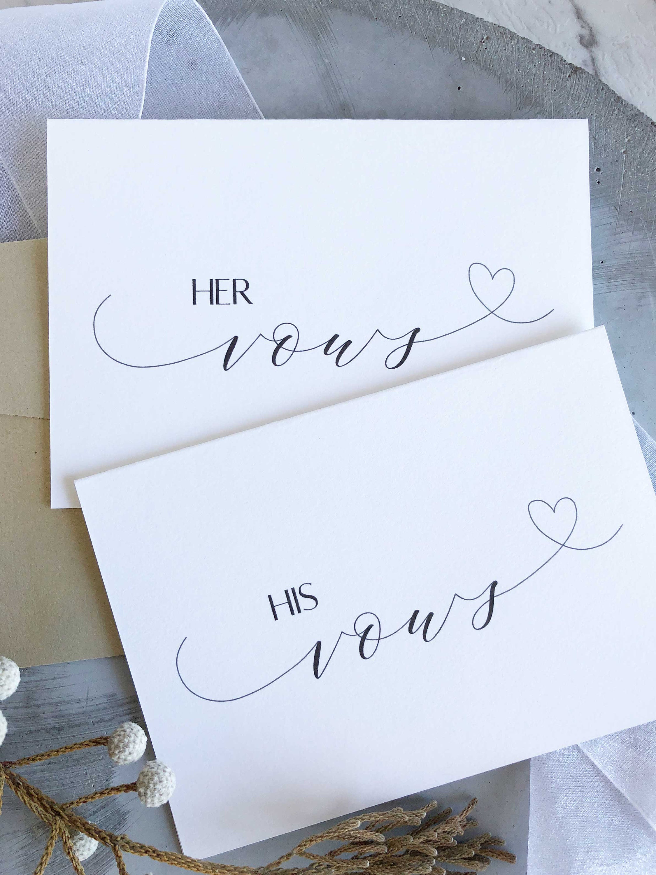 Her Vows Wedding Vow Keepsake Wedding Vows Wedding Vow | Etsy