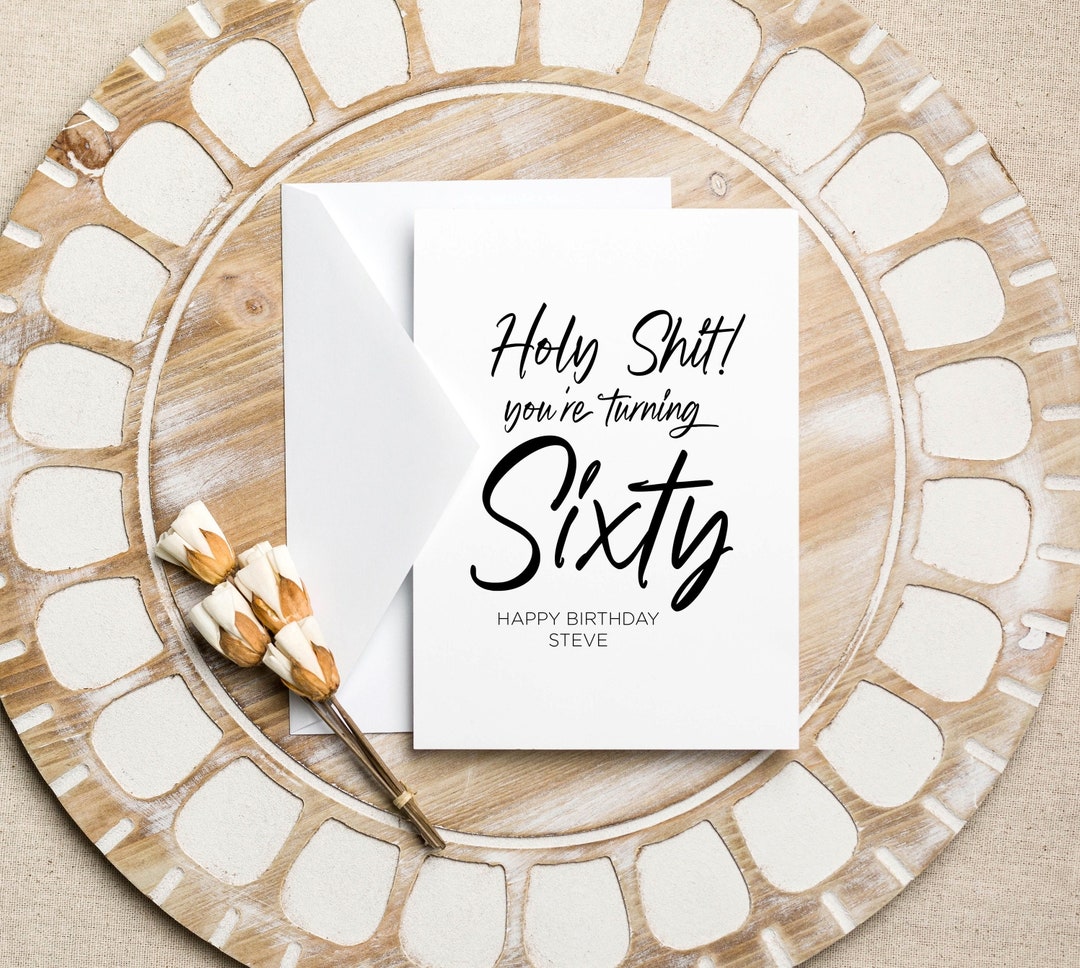 Funny Personalized 60th Birthday Card, Sixtieth Bday, for Him Her Happy ...