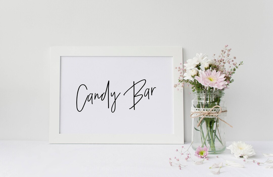 Candy Bar Wedding Sign, Printable Candy Bar Sign, Wedding Signage ...