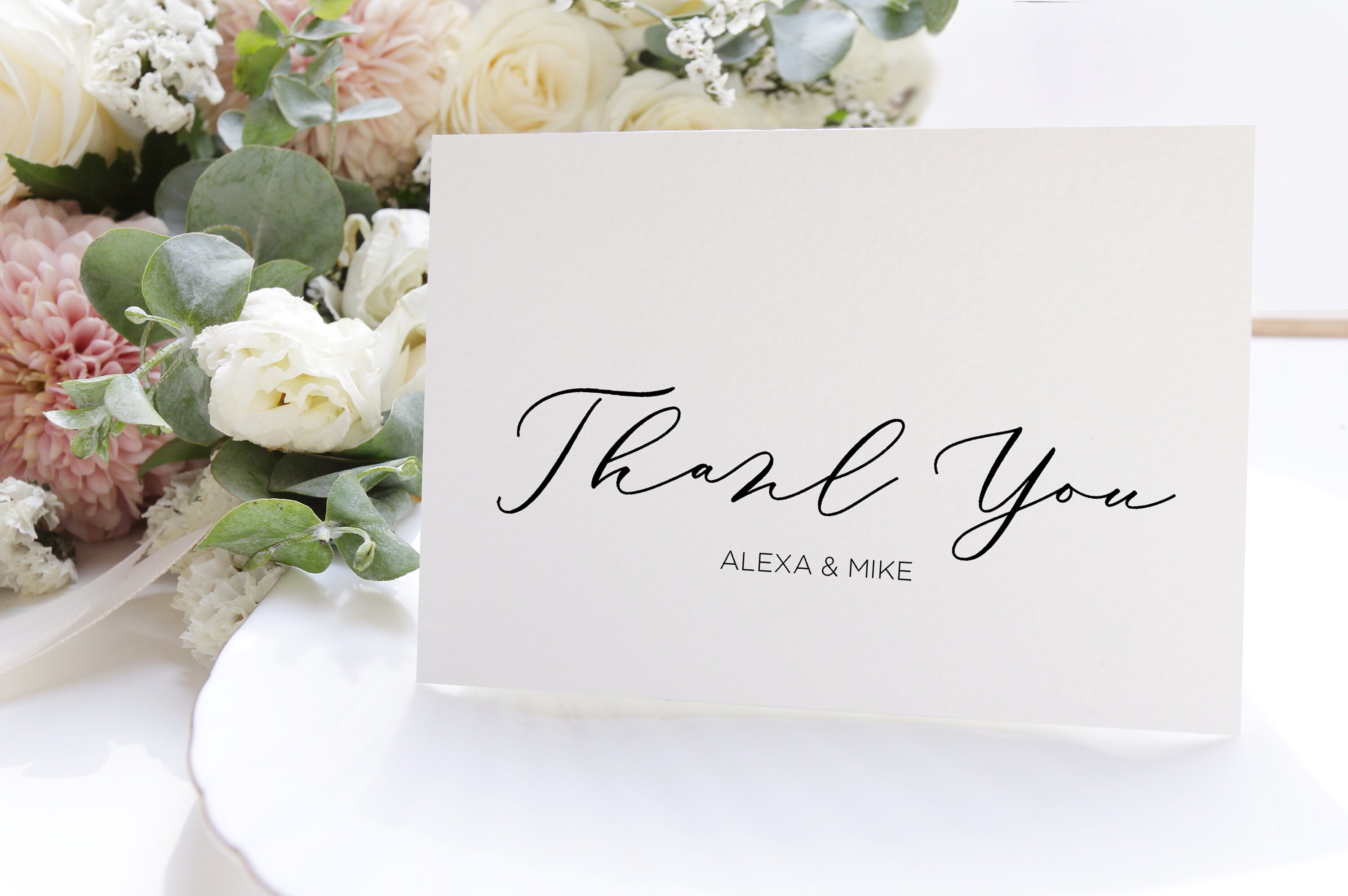 Simple Wedding Thank You Card Template, Wedding Thank You Cards ...