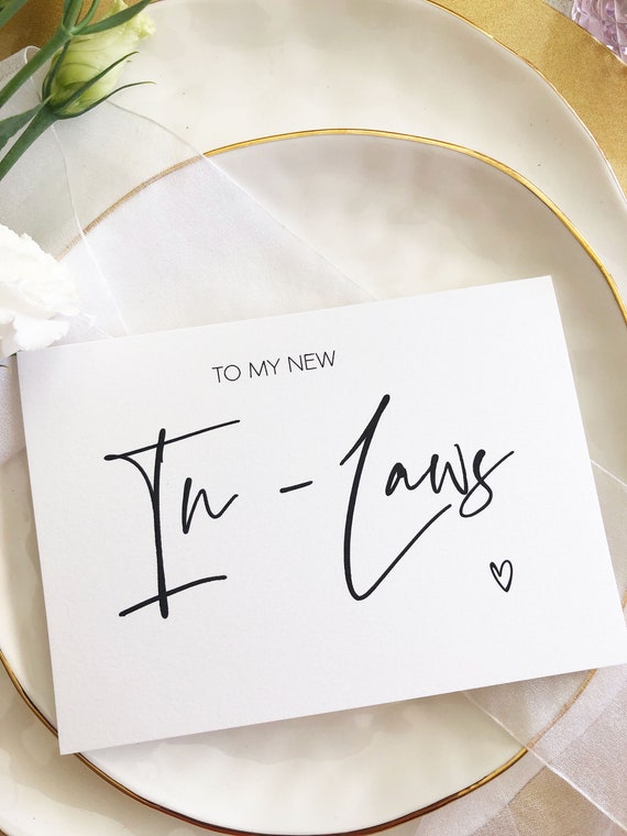 Wedding Card In Laws Card Wedding Thank You On The Day Card Father In