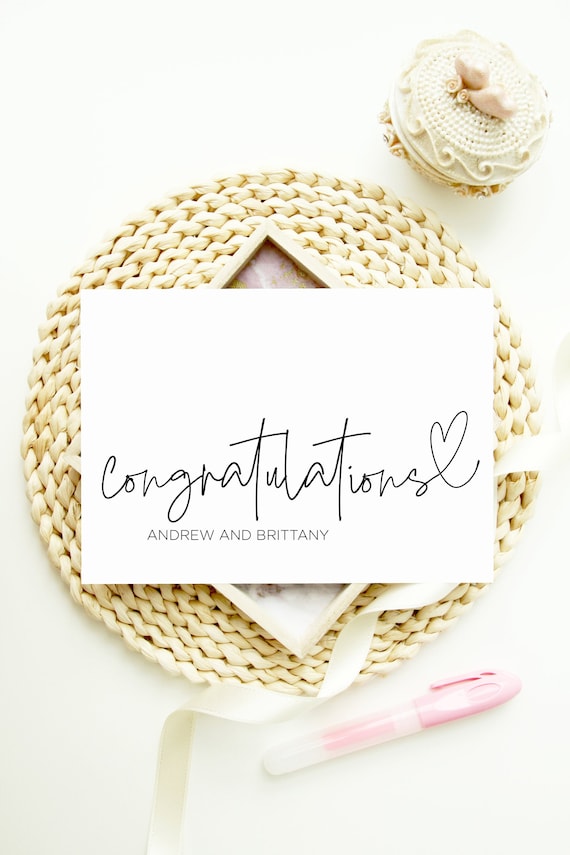 Congratulations Wedding Card Bride and Groom Gift - Etsy