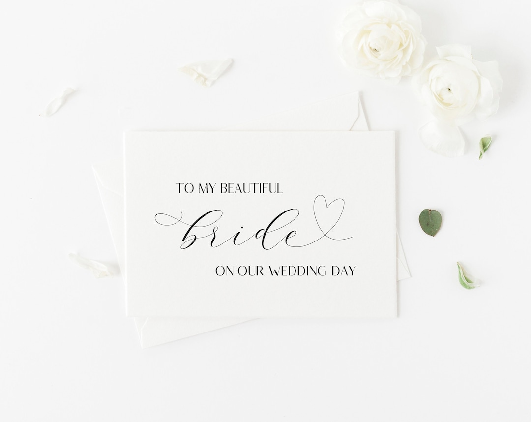 Bride Gift, to My Bride on Our Wedding Day, Elegant Wedding, Beautiful ...