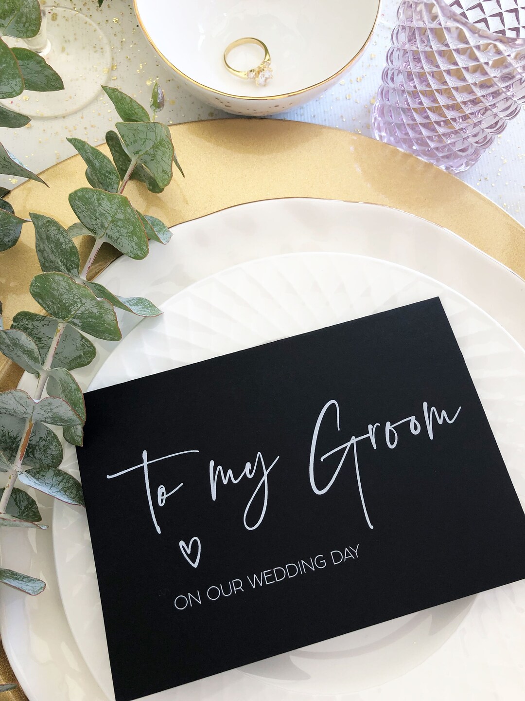 Black and White to My Groom Card, Groom Card From Bride to Groom Gift ...