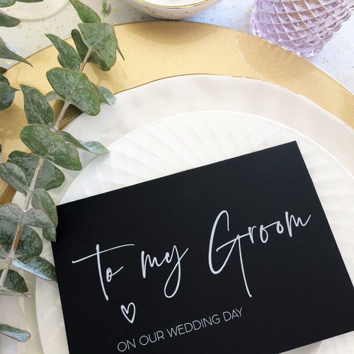 Black and White to My Groom Card Groom Card From Bride to - Etsy