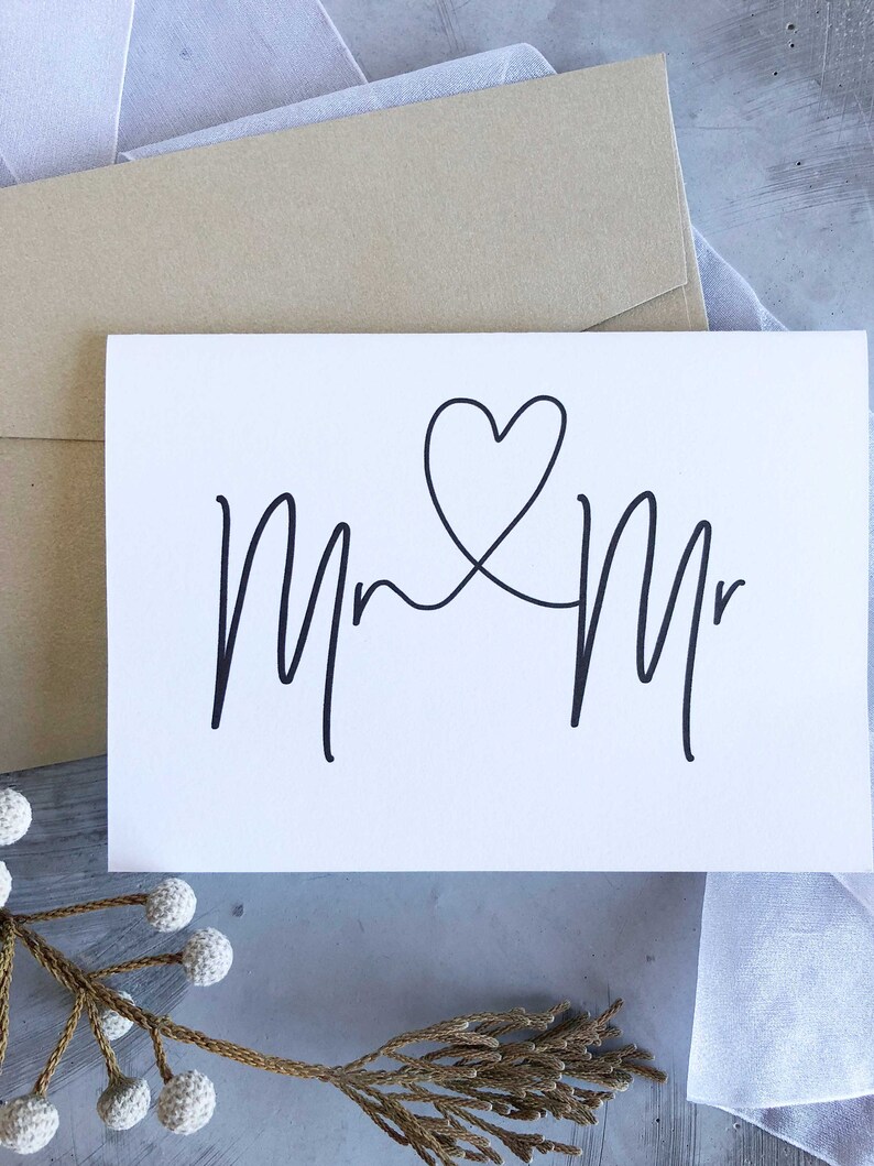 Mr and Mr Wedding Day Card Gay Wedding Gift Gay Wedding - Etsy