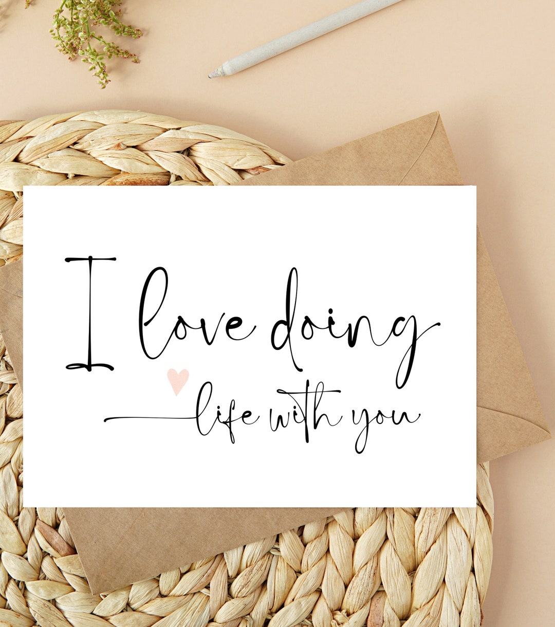 I Love Doing Life With You Card, Engagement Valentines Day, to My ...