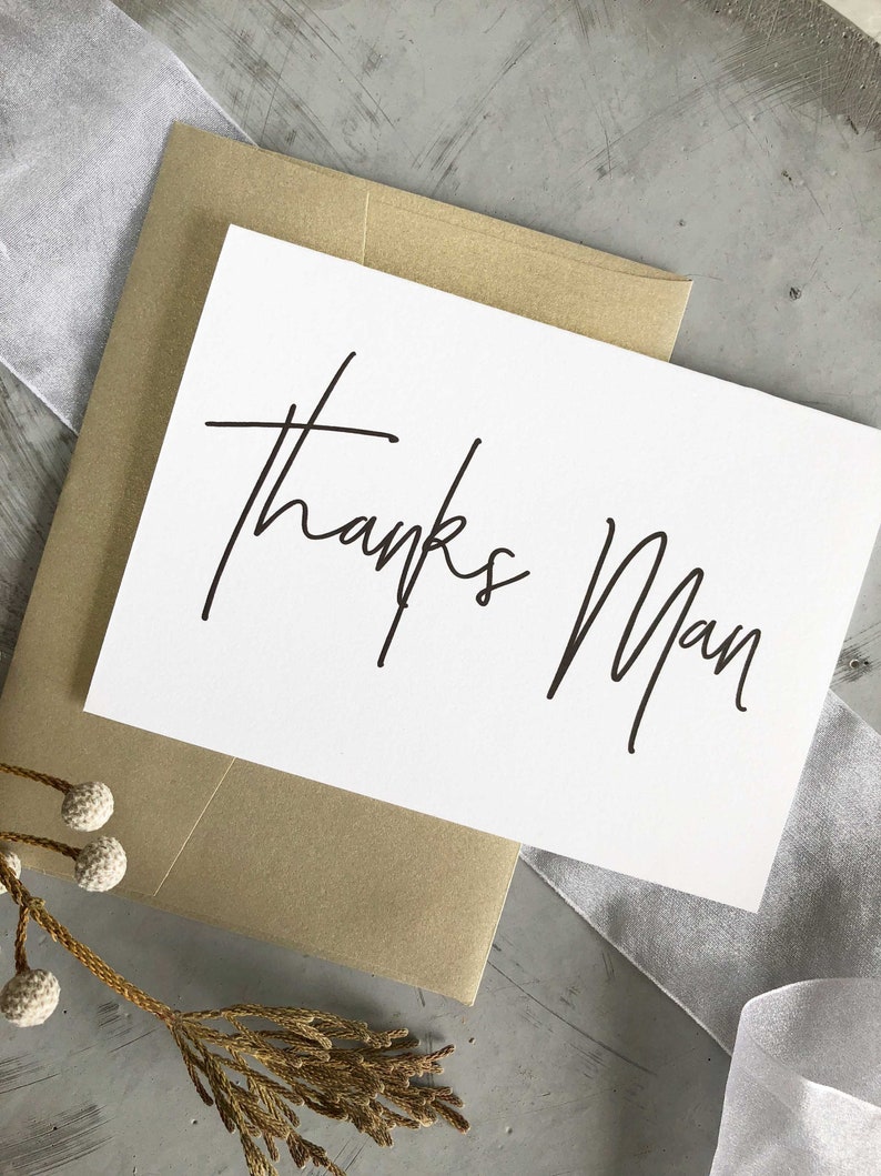 Groomsman Gifts, Thanks Man Card, Groomsmen Gift, Wedding Thank You ...