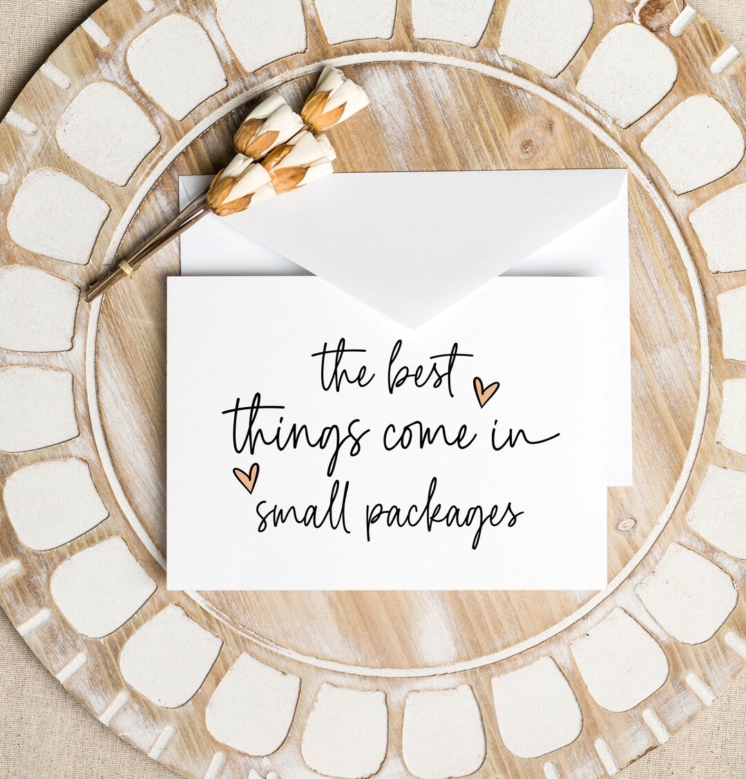 Pregnancy Reveal Card for Family and Friends, Good Things Come in Small ...