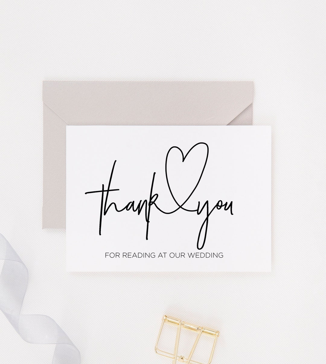 Thank You for Reading at Our Wedding Card, Wedding Reader Card, Wedding ...