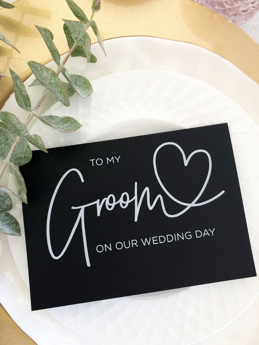 Black and White to My Groom on Our Wedding Day Card, Groom Card From ...