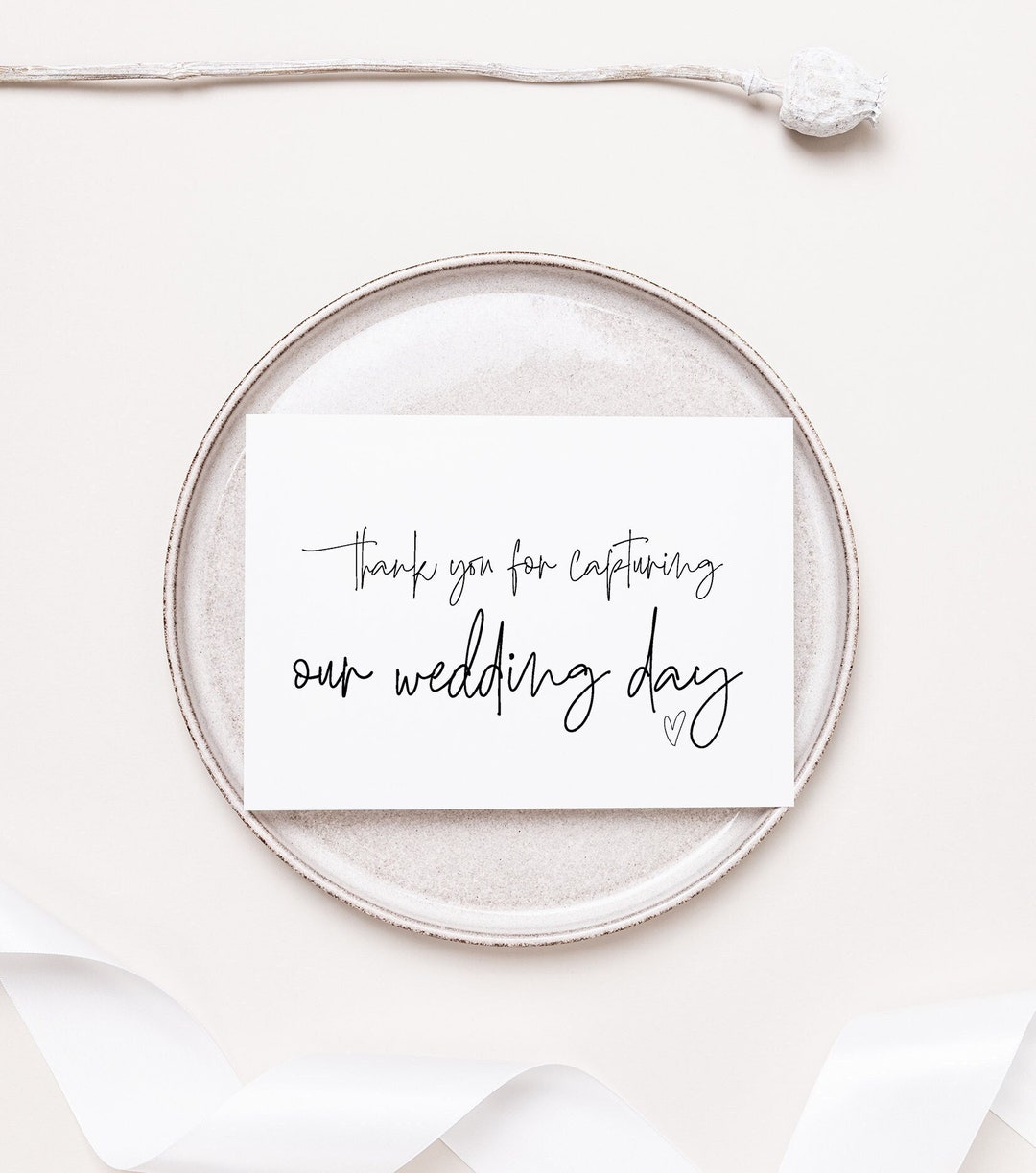 Thank You for Being Our Photographer Wedding Day Card, Thank You for ...