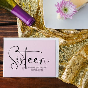 Personalized Sixteenth Birthday Card, 16th Bday, for Girl Boy Happy ...