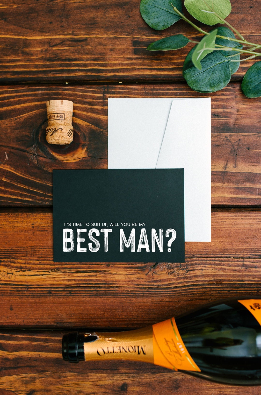 Black Asking Best Man Proposal Wedding Card, Suit up Invite, Asking ...