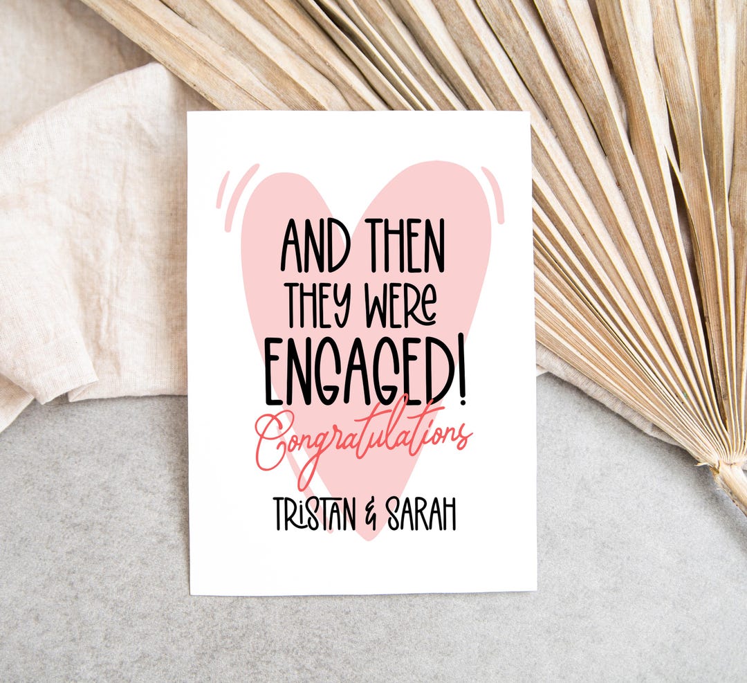 Congratulations Engagement Card, Personalised Bride and Groom Gift for ...