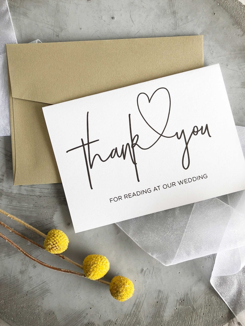 Thank You for Reading at Our Wedding Card Wedding Reader - Etsy