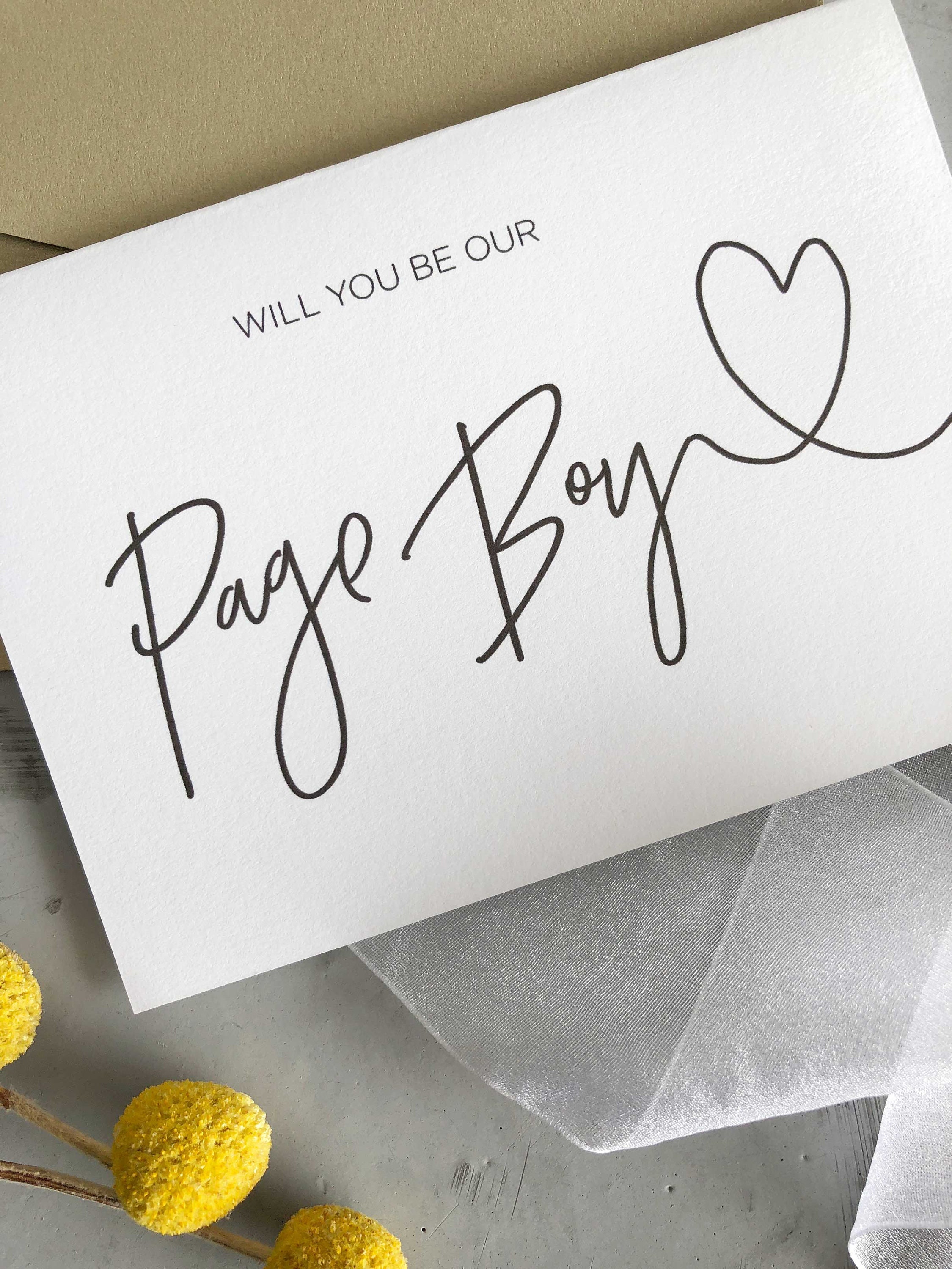 Will You Be Our Page Boy Card Page Boy Gift Wedding Party | Etsy Australia