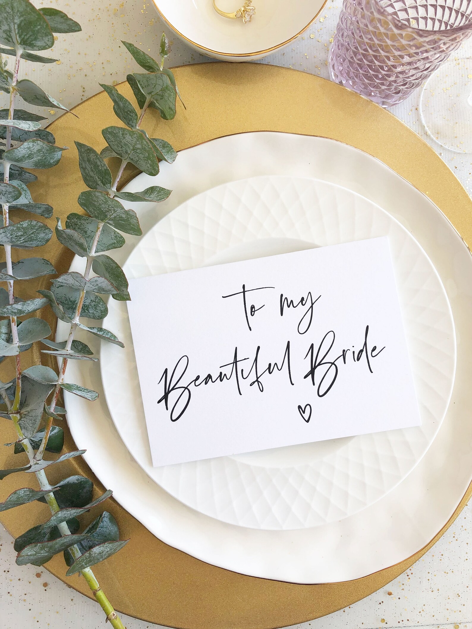 Bride Gift, to My Beautiful Bride on Our Wedding Day Card, Elegant ...