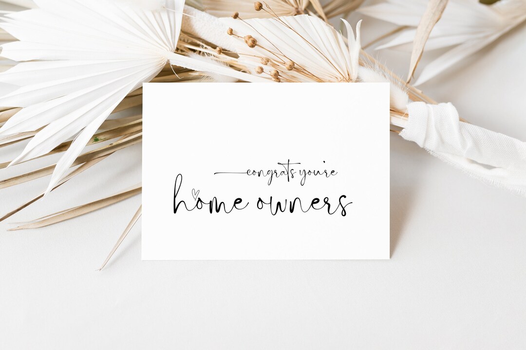 Congrats You're Home Owners Card, House Warming Gift, New Home Gift ...