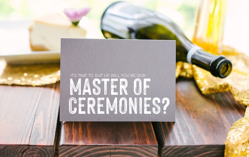 Grey Wedding MC Card Master of Ceremonies Card Wedding - Etsy