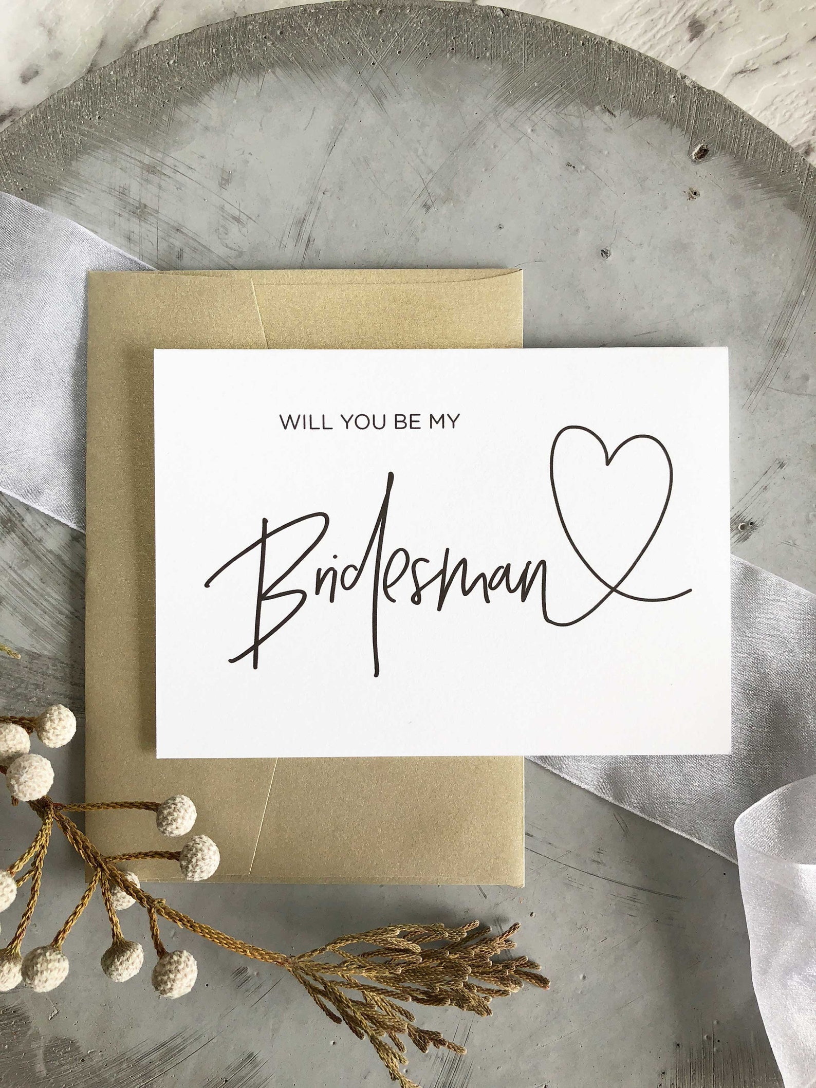Bridesman Card Will You Be Our Bridesman Card Bridesman | Etsy
