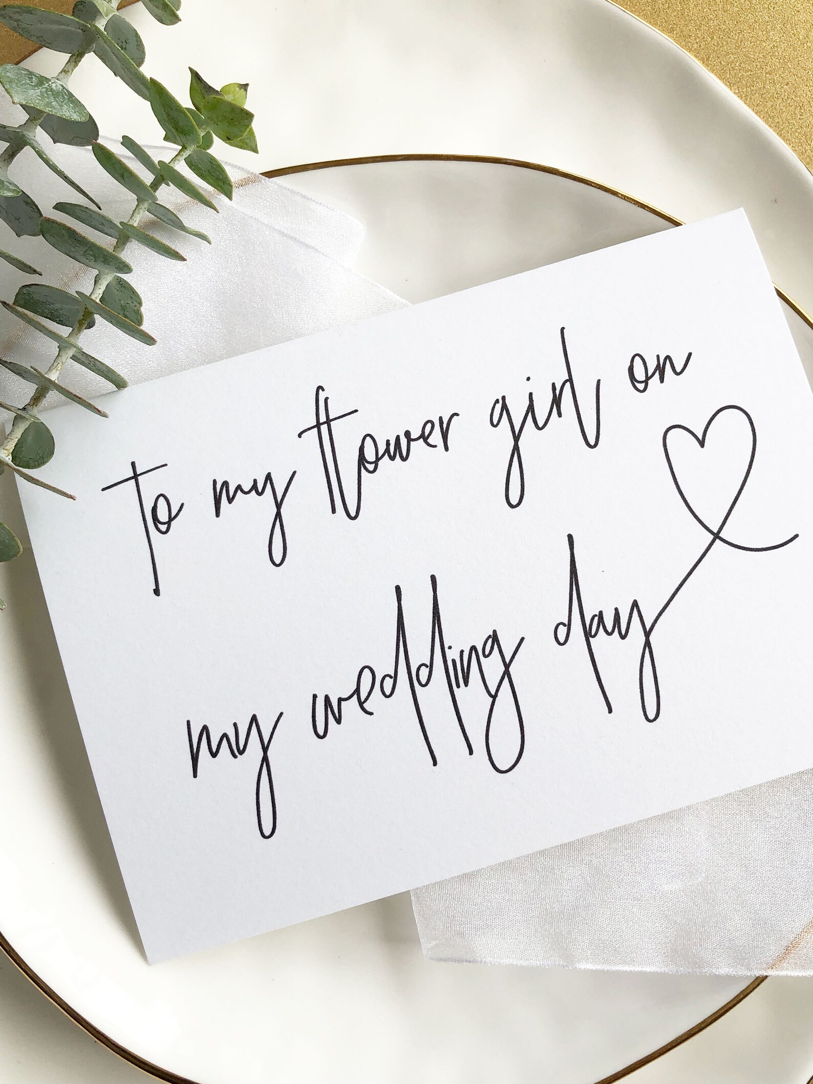 To My Flower Girl on My Wedding Day Card Thank You Card | Etsy Australia